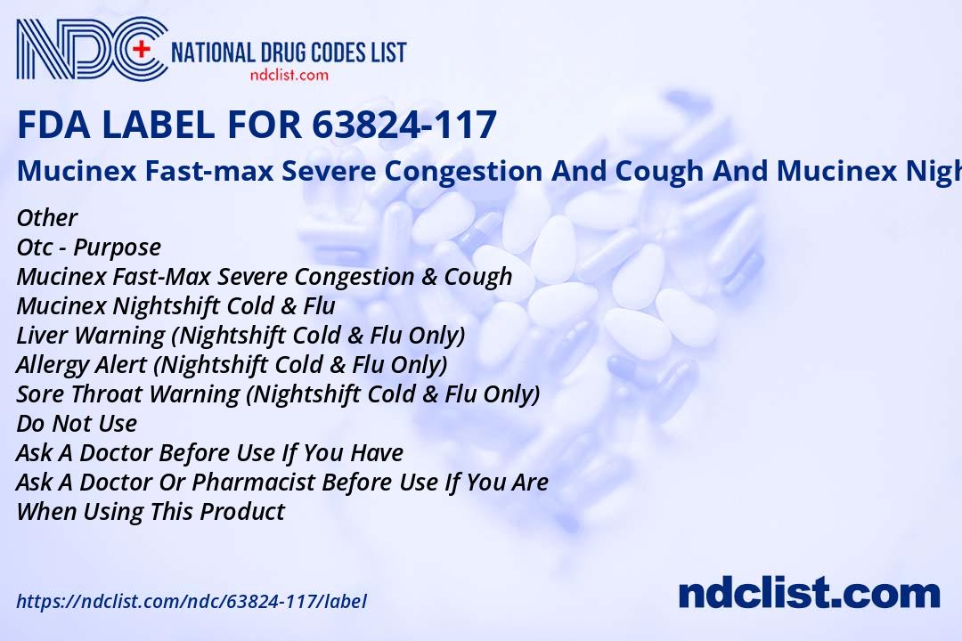 Mucinex Fast-max Severe Congestio- FDA Label NDC63824-117