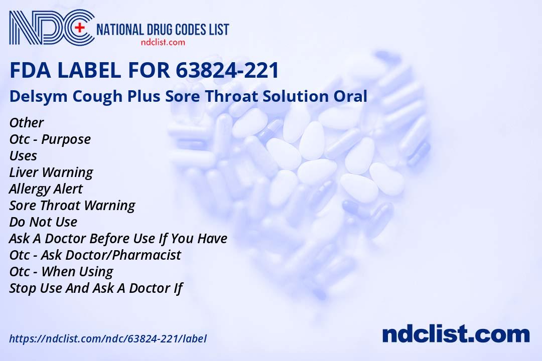 FDA Label for Delsym Cough Plus Sore Throat Solution Oral - Indications ...