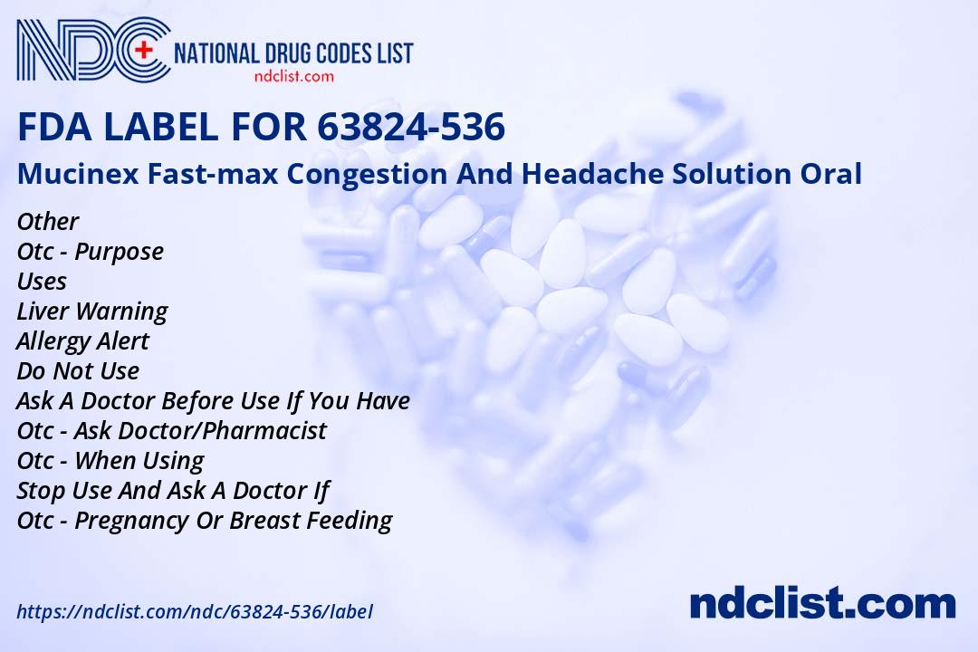 FDA Label for Mucinex Fast-max Congestion And Headache - Indications ...