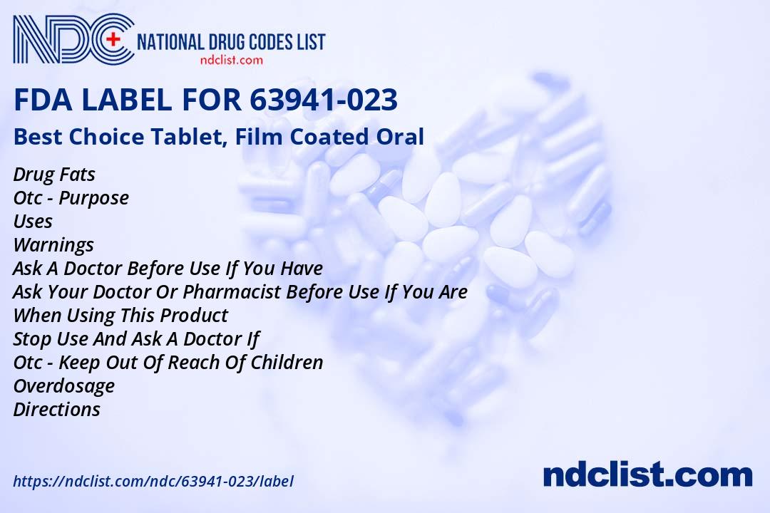 FDA Label for Best Choice Tablet, Film Coated Oral - Indications, Usage ...