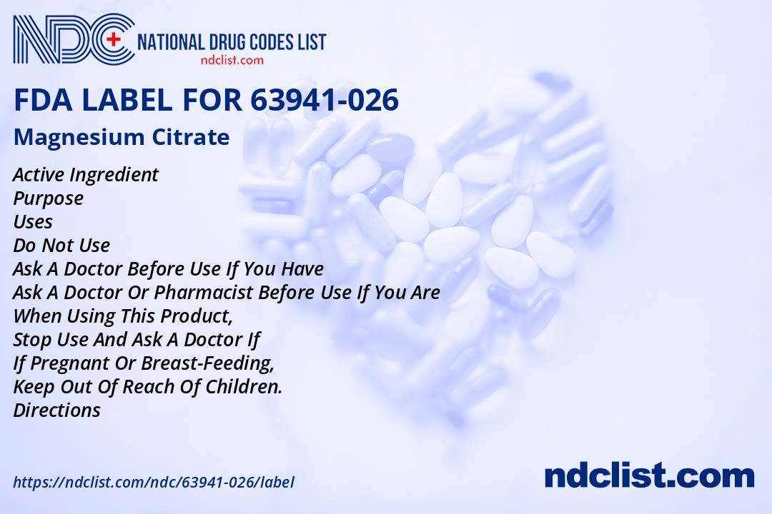 FDA Label for Magnesium Citrate - Indications, Usage & Precautions