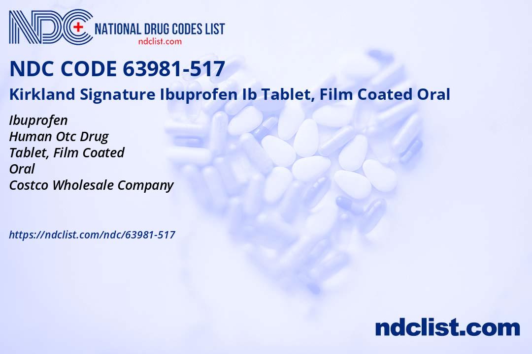 NDC 63981-517 Kirkland Signature Ibuprofen Ib Tablet, Film Coated Oral