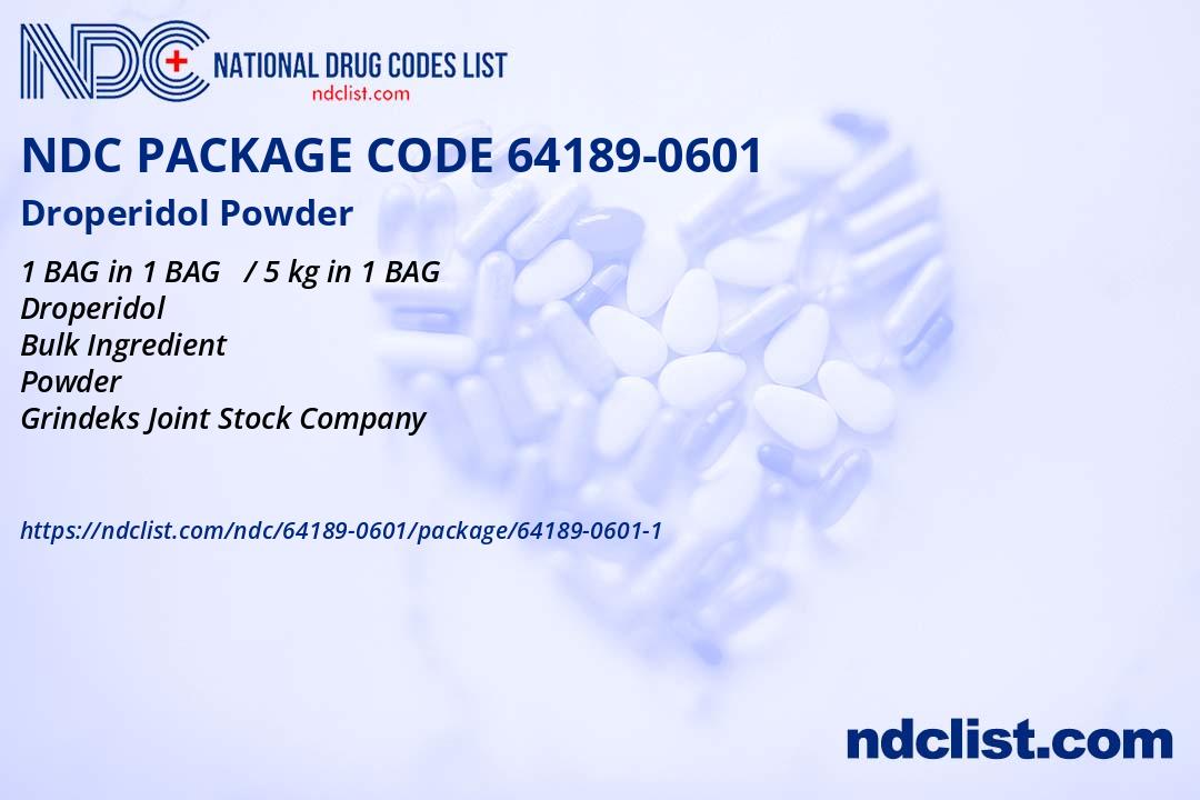 NDC Package 64189-0601-1 Droperidol Powder