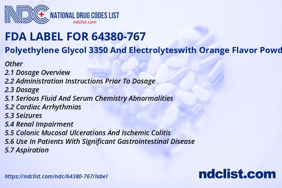 FDA Label for Polyethylene Glycol 3350 And Electrolyteswith Orange ...