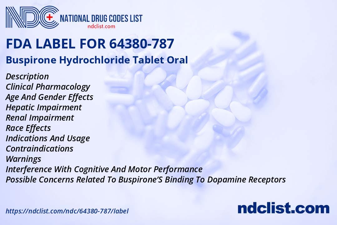 FDA Label for Buspirone Hydrochloride Tablet Oral - Indications, Usage ...