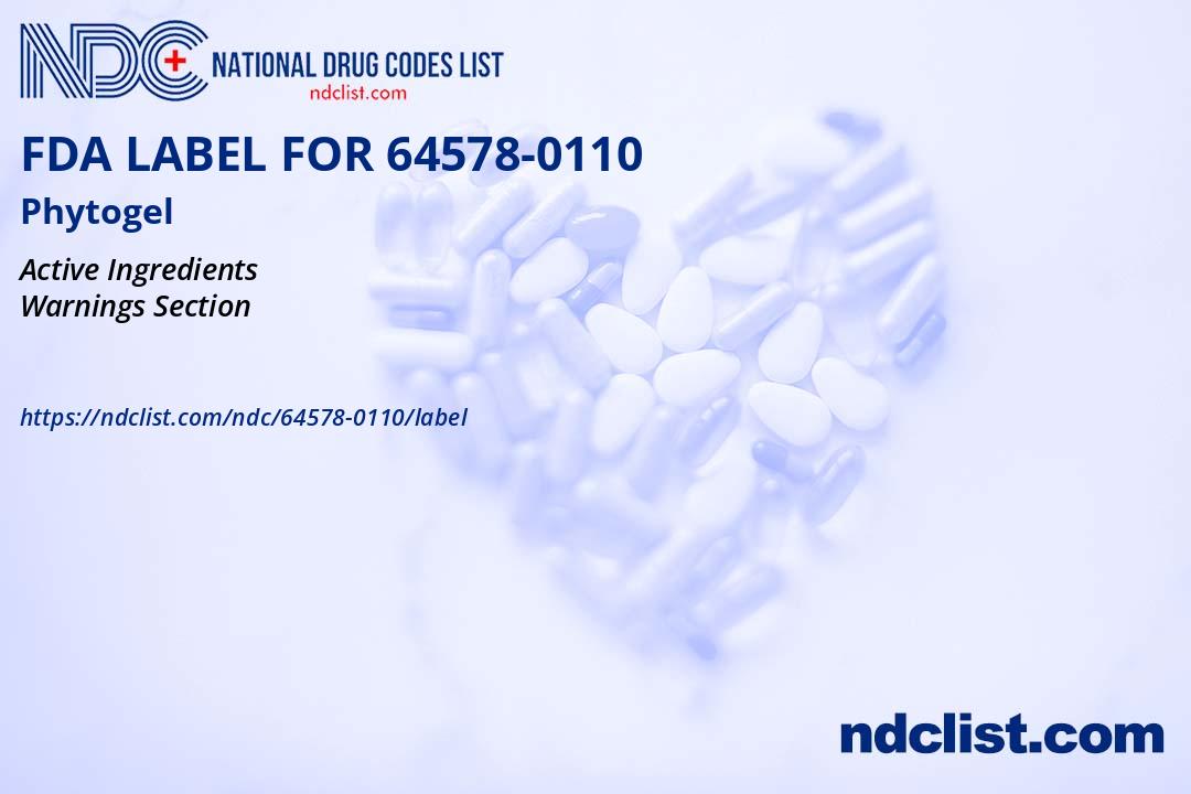 FDA Label for Phytogel - Indications, Usage & Precautions
