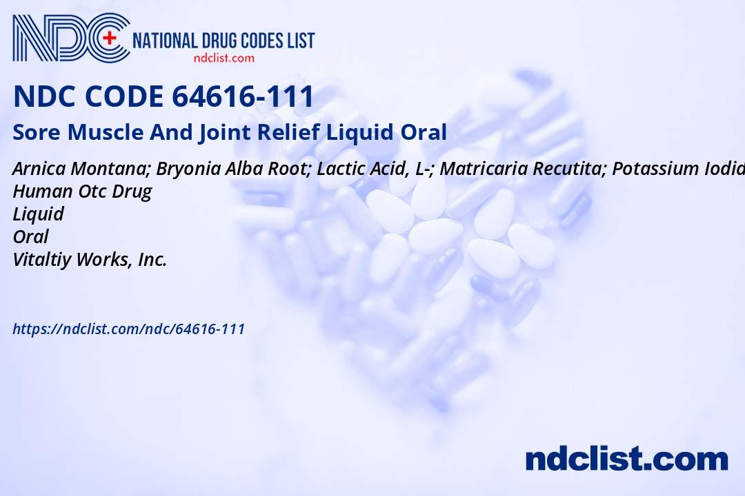 Sore Muscle And Joint Relief Liquid NDC 64616-111