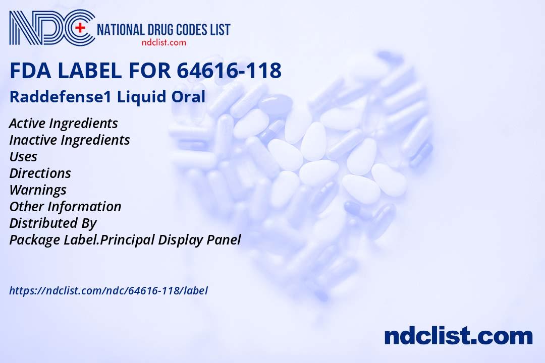 FDA Label for Raddefense1 Liquid Oral - Indications, Usage & Precautions
