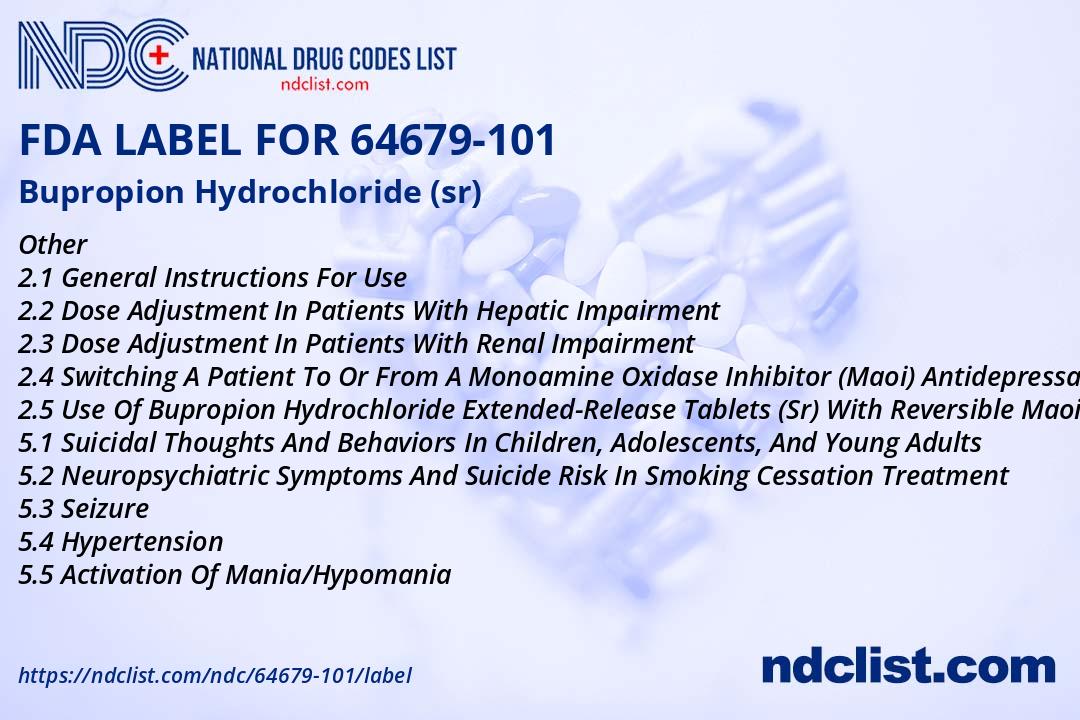 FDA Label for Bupropion Hydrochloride (sr) - Indications, Usage ...