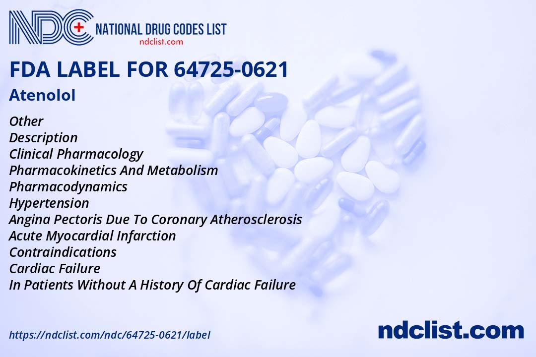 FDA Label for Atenolol - Indications, Usage & Precautions