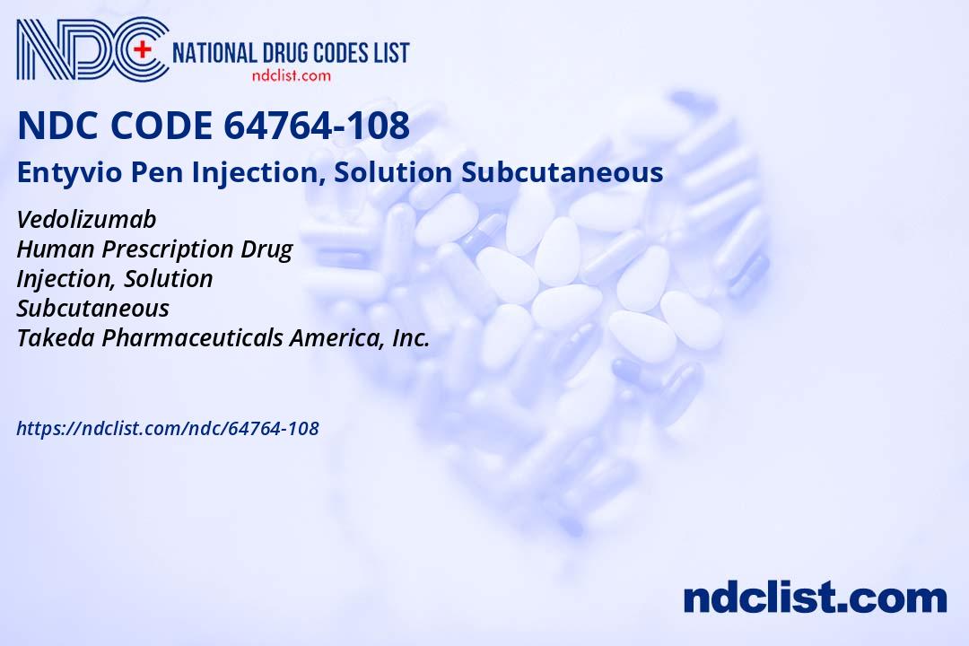 NDC 64764-108 Entyvio Pen Injection, Solution Subcutaneous