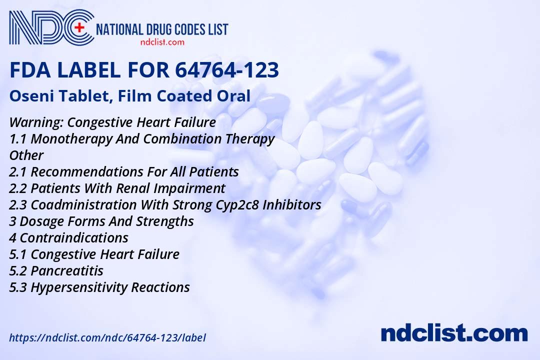 FDA Label for Oseni Tablet, Film Coated Oral - Indications, Usage ...