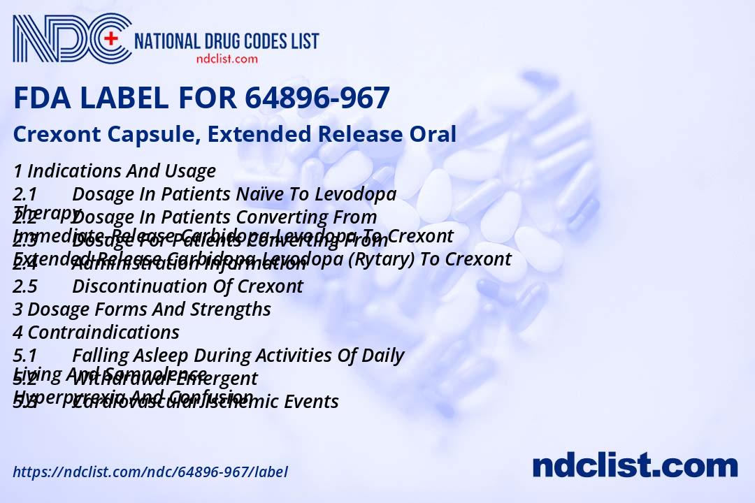 FDA Label for Crexont Capsule, Extended Release Oral - Indications ...