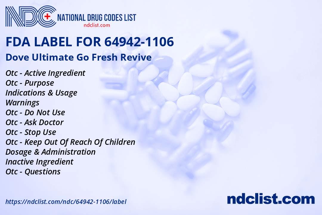 FDA Label for Dove Ultimate Go Fresh Revive - Indications, Usage ...