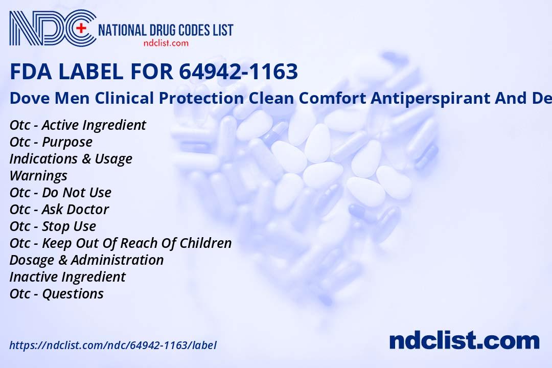 FDA Label for Dove Men Clinical Protection Clean Comfort Antiperspirant ...