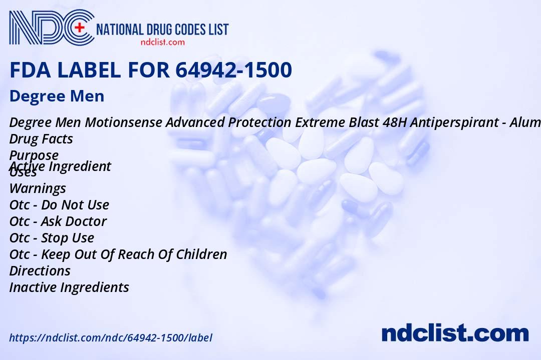 Degree Men- FDA Label NDC64942-1500