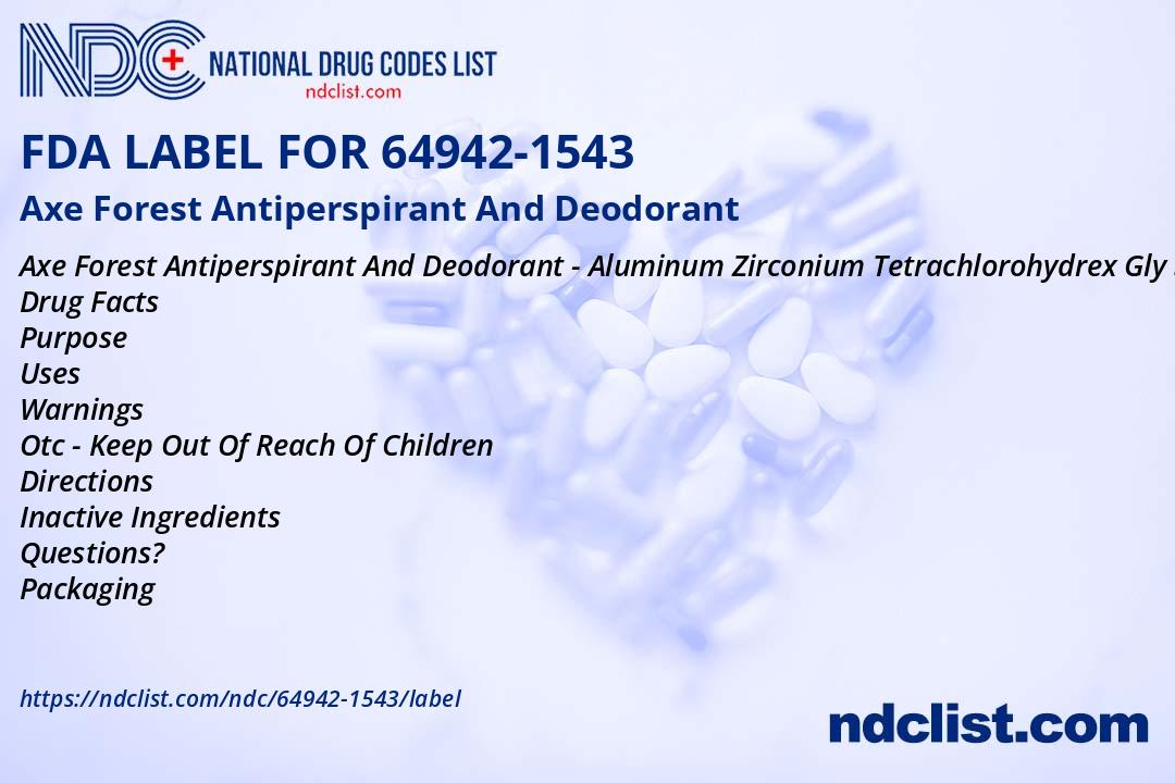 FDA Label for Axe Forest Antiperspirant And Deodorant - Indications ...
