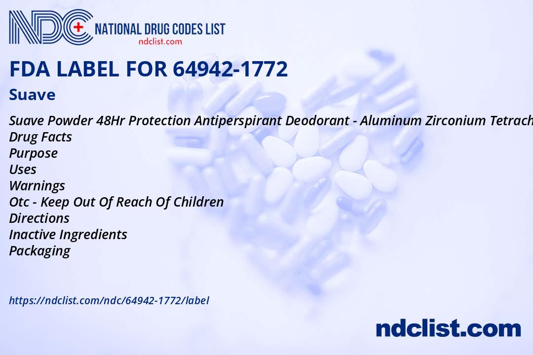 FDA Label for Suave - Indications, Usage & Precautions