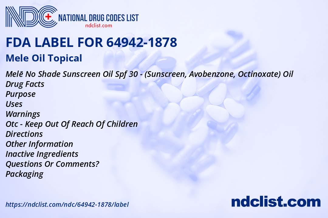 Mele Oil- FDA Label NDC64942-1878