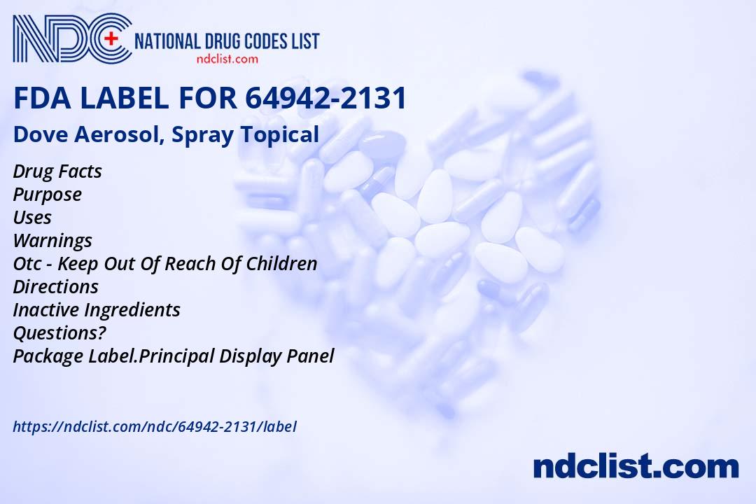 Dove Aerosol, Spray- FDA Label NDC64942-2131