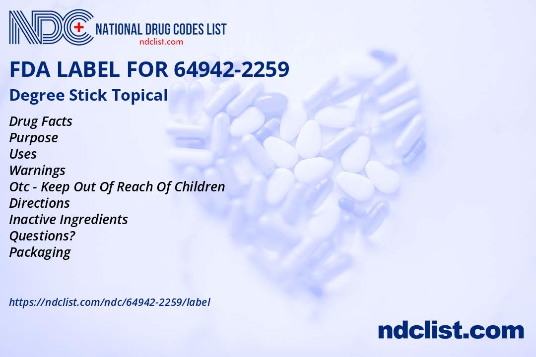 FDA Label for Degree Stick Topical - Indications, Usage & Precautions