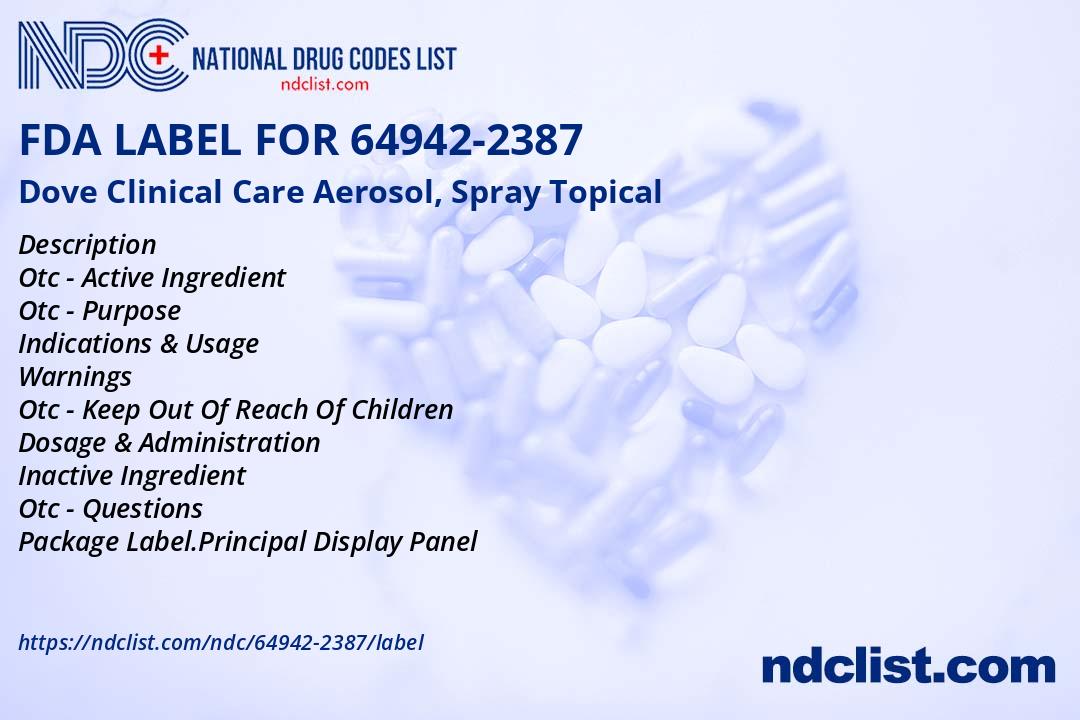FDA Label for Dove Clinical Care Aerosol, Spray Topical - Indications ...