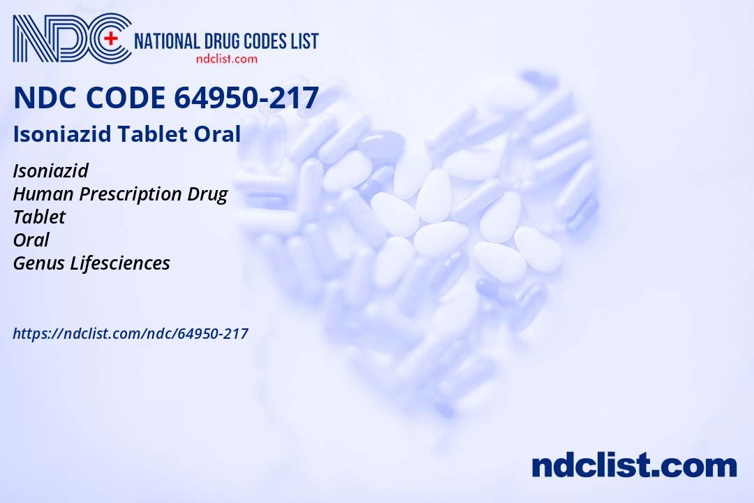 NDC 64950-217 Isoniazid Tablet Oral