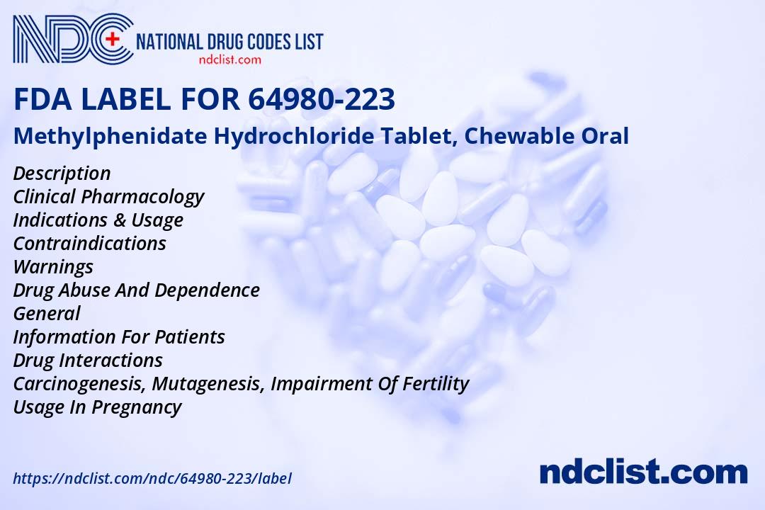 FDA Label for Methylphenidate Hydrochloride Tablet, Chewable Oral ...