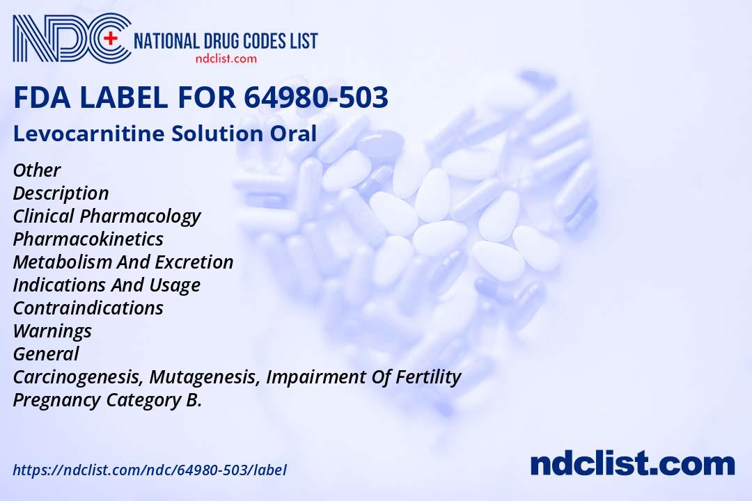 FDA Label for Levocarnitine Solution Oral - Indications, Usage ...