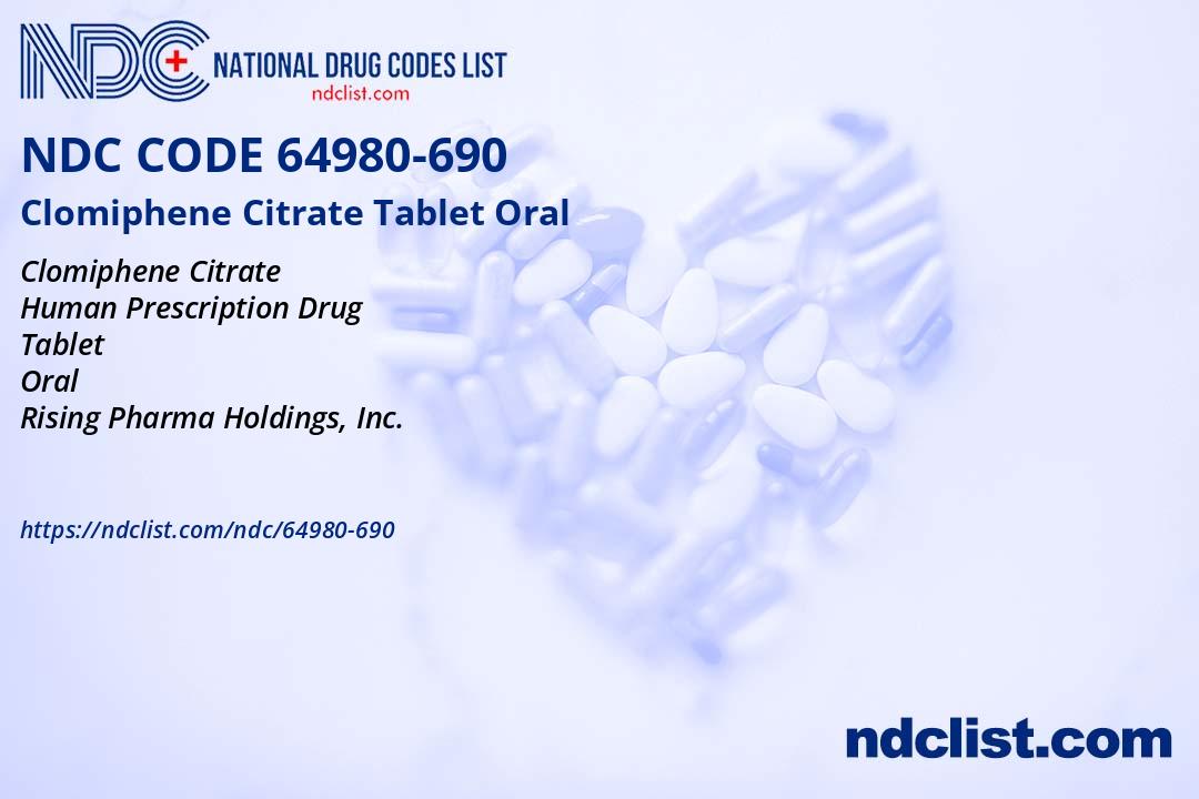 Clomiphene Citrate Tablet- NDC64980-690