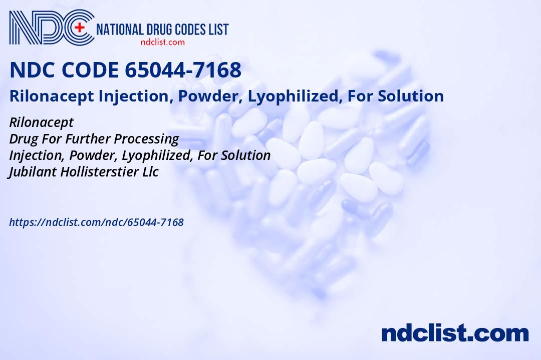 NDC 65044-7168 Rilonacept Injection, Powder, Lyophilized, For Solution