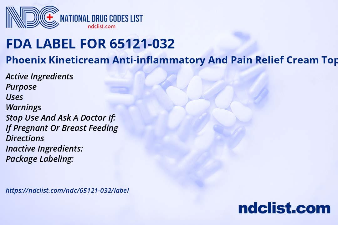 FDA Label for Phoenix Kineticream Anti-inflammatory And Pain Relief ...