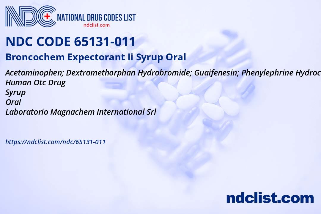 NDC 65131-011 Broncochem Expectorant Ii Syrup Oral
