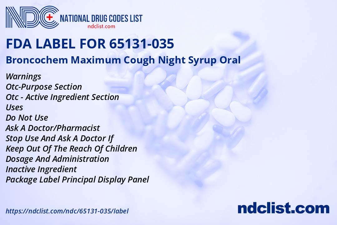 Broncochem Syrup- FDA Label NDC65131-035