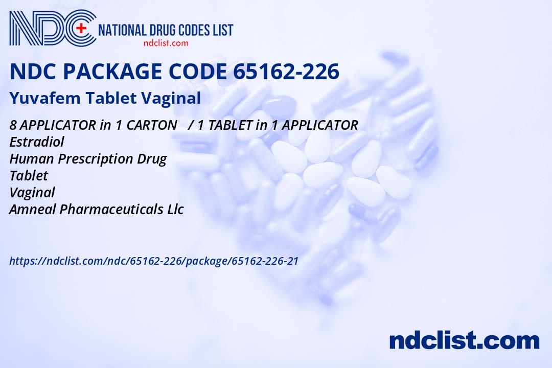 NDC Package 65162-226-21 Yuvafem Tablet Vaginal