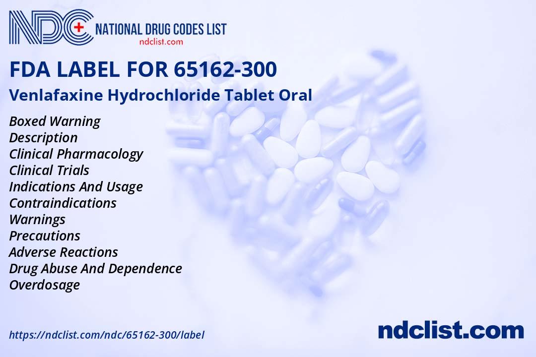 FDA Label for Venlafaxine Hydrochloride - Indications, Usage & Precautions