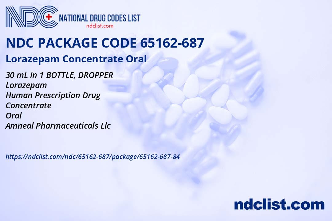 NDC Package 65162-687-84 Lorazepam Concentrate Oral