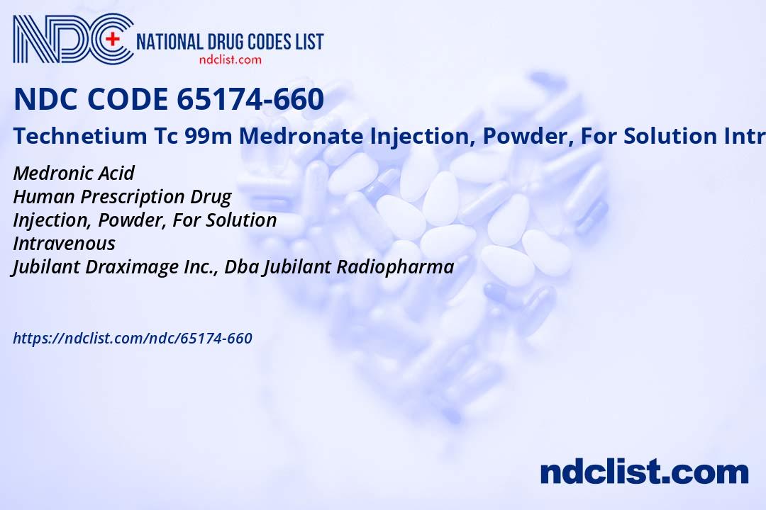 NDC 65174-660 Technetium Tc 99m Medronate Injection, Powder, For ...