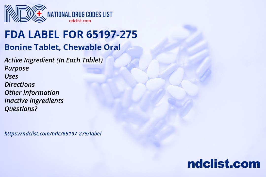 FDA Label for Bonine Tablet, Chewable Oral - Indications, Usage ...
