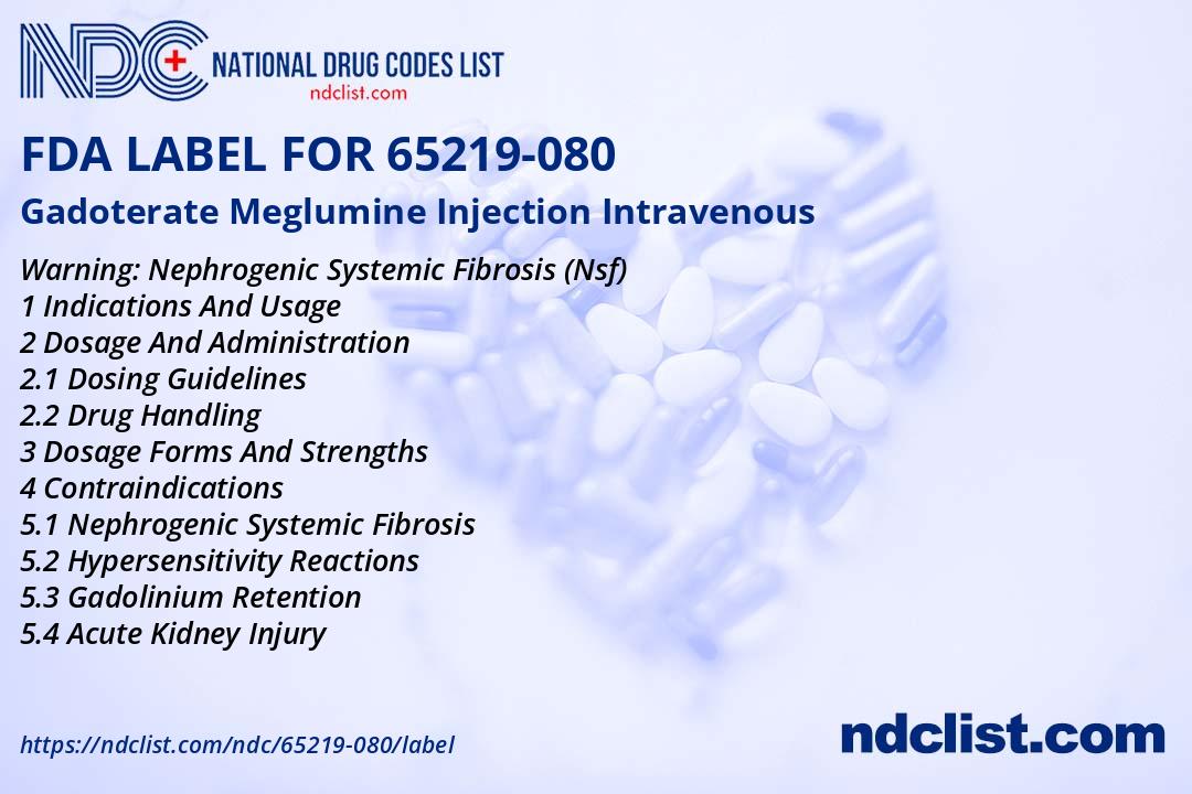 FDA Label for Gadoterate Meglumine Injection Intravenous - Indications ...