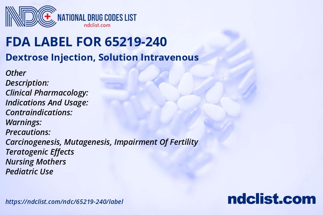FDA Label for Dextrose Injection, Solution Intravenous - Indications ...