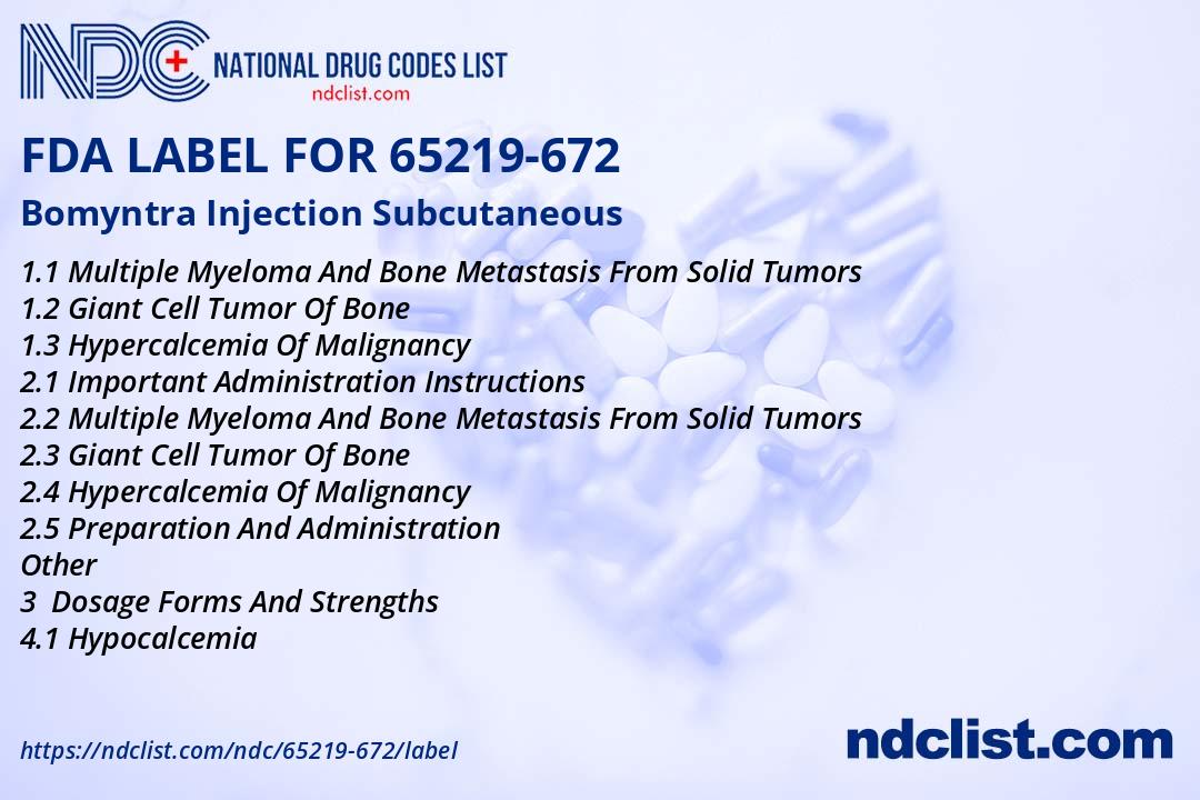 Bomyntra Injection- FDA Label NDC65219-672