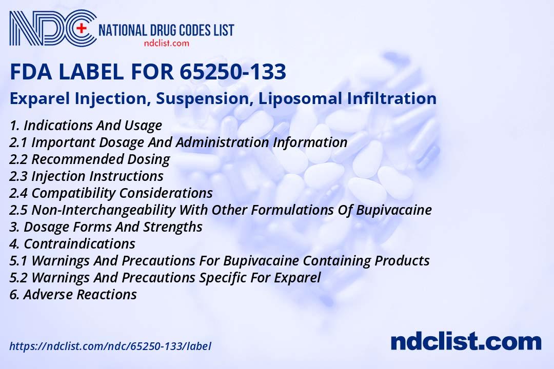 FDA Label for Exparel Injection, Suspension, Liposomal Infiltration ...