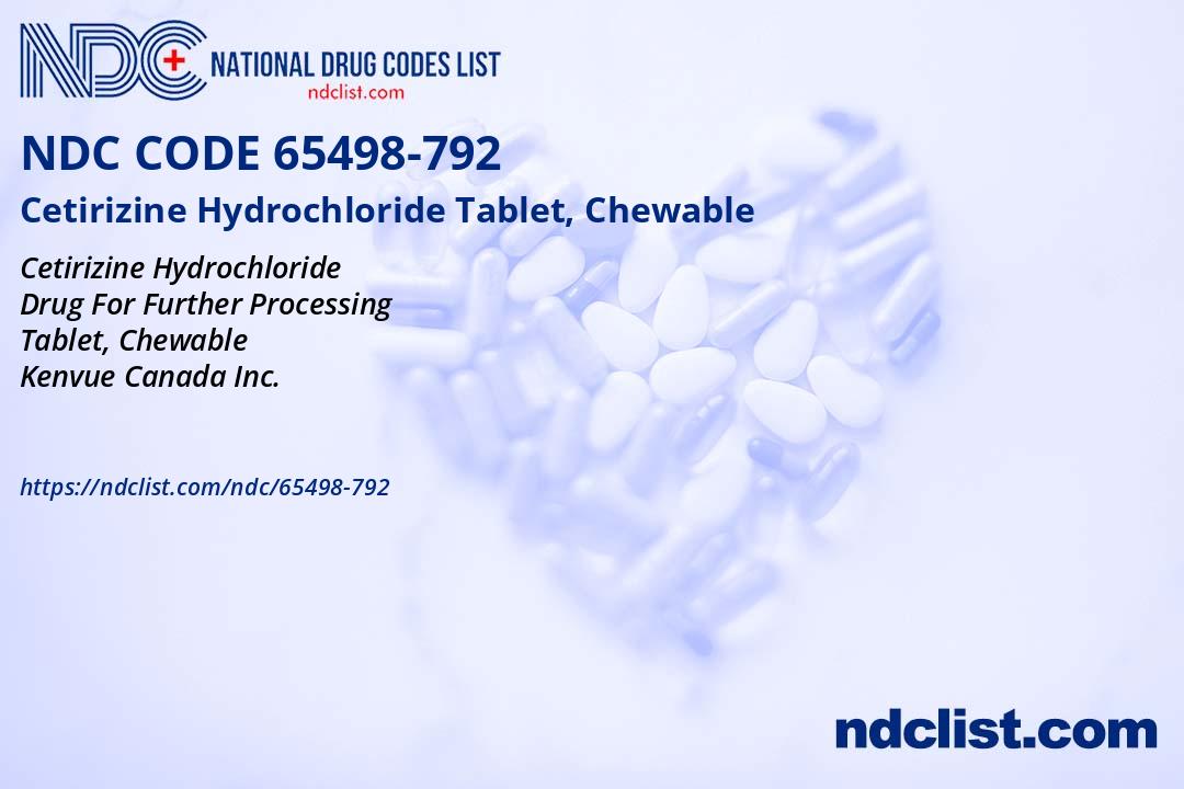Cetirizine Hydrochloride Tablet, Chewable- NDC65498-792