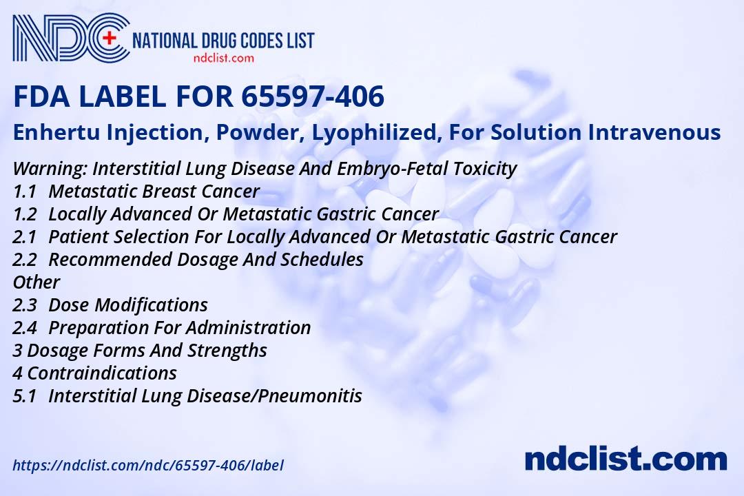 FDA Label for Enhertu Injection, Powder, Lyophilized, For Solution Intravenous - Indications ...