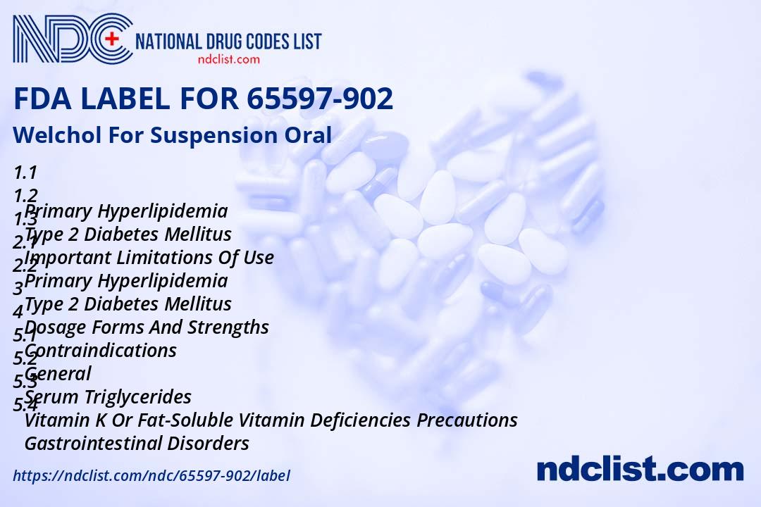 FDA Label for Welchol For Suspension Oral - Indications, Usage ...