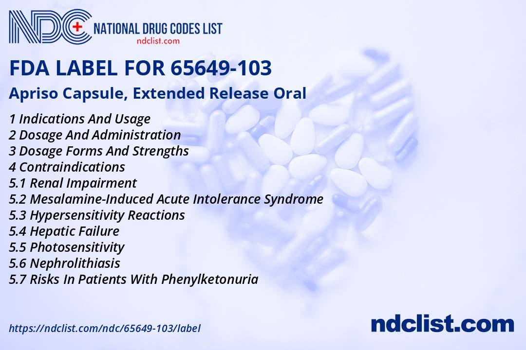 FDA Label for Apriso Capsule, Extended Release Oral - Indications ...