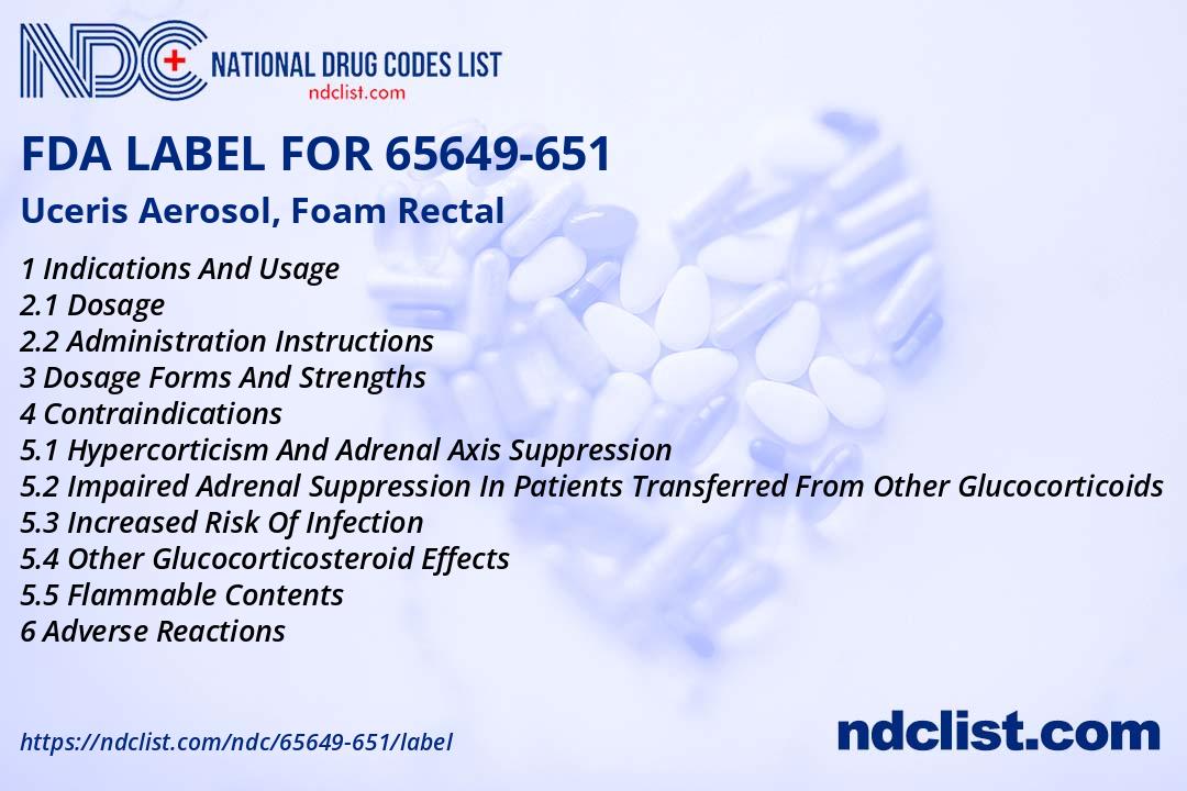 Uceris Aerosol, Foam FDA Label - NDC 65649-651