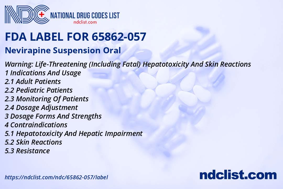 FDA Label for Nevirapine Suspension Oral - Indications, Usage & Precautions