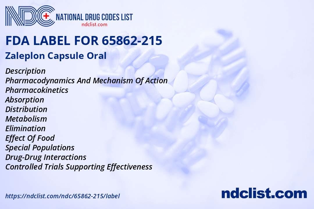 FDA Label for Zaleplon Capsule Oral - Indications, Usage & Precautions